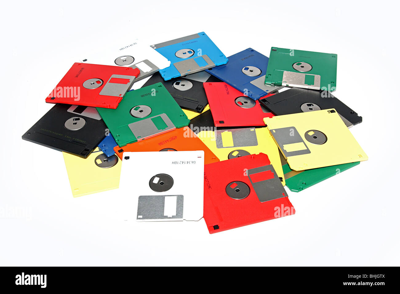 Many colored compute diskette isolated on white Stock Photo - Alamy