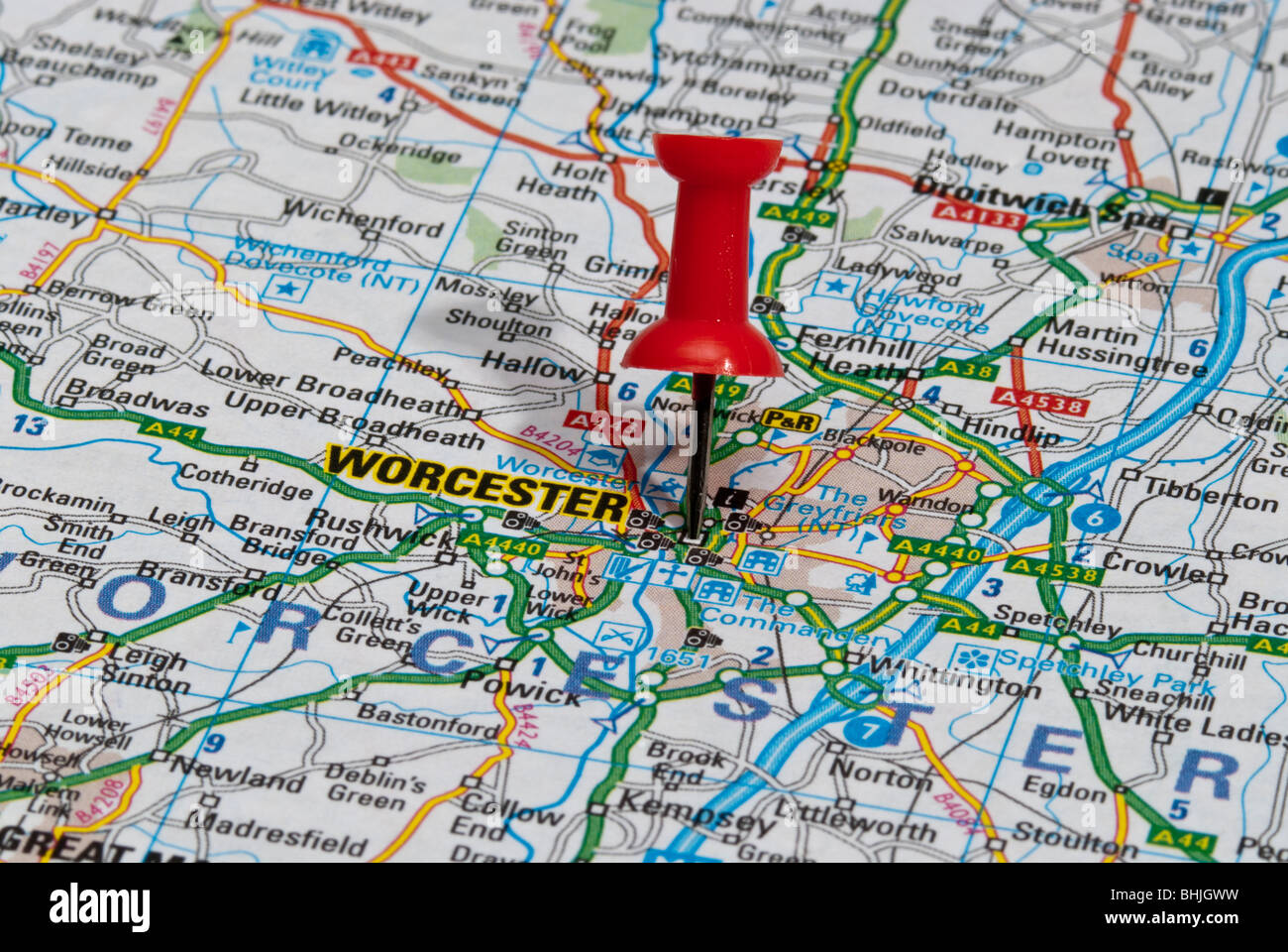 Map of worcestershire hi-res stock photography and images - Alamy