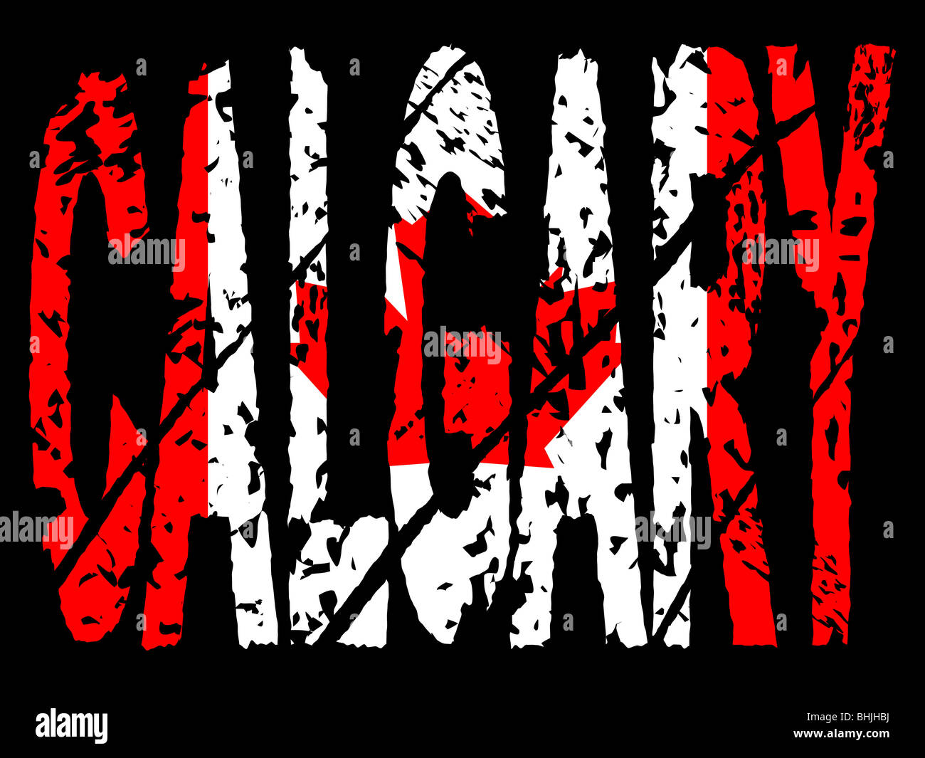 grunge Calgary text with Canadian flag illustration Stock Photo - Alamy