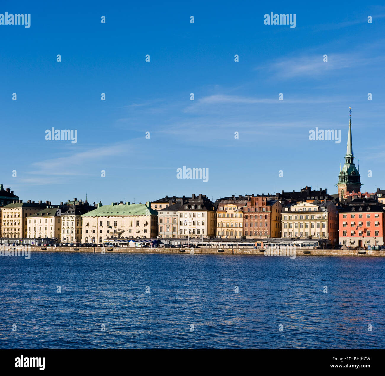 Waterfront building of Gamla Stan - old town, Stockholm, Sweden Stock ...
