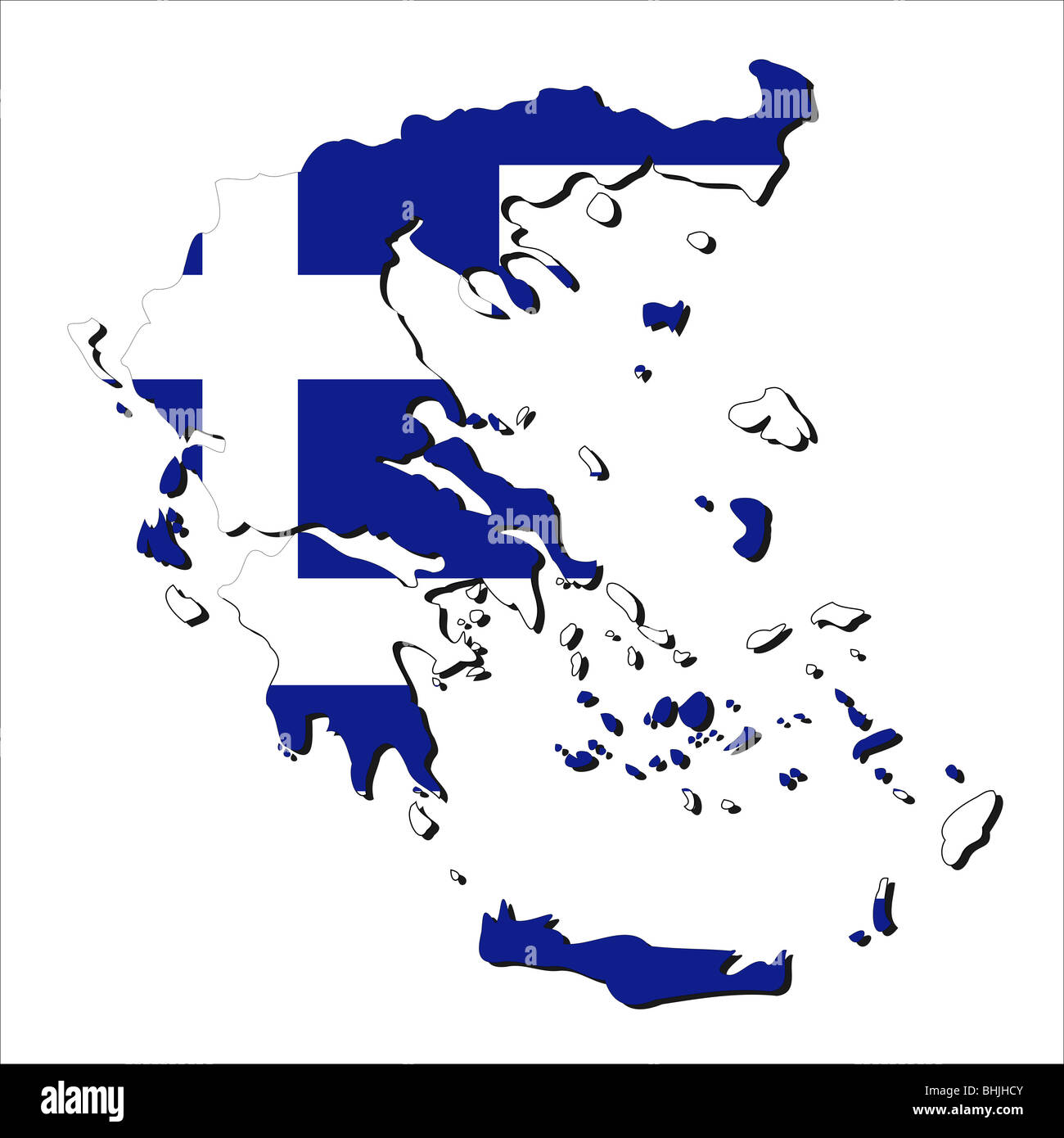 map of Greece and their flag illustration Stock Photo - Alamy