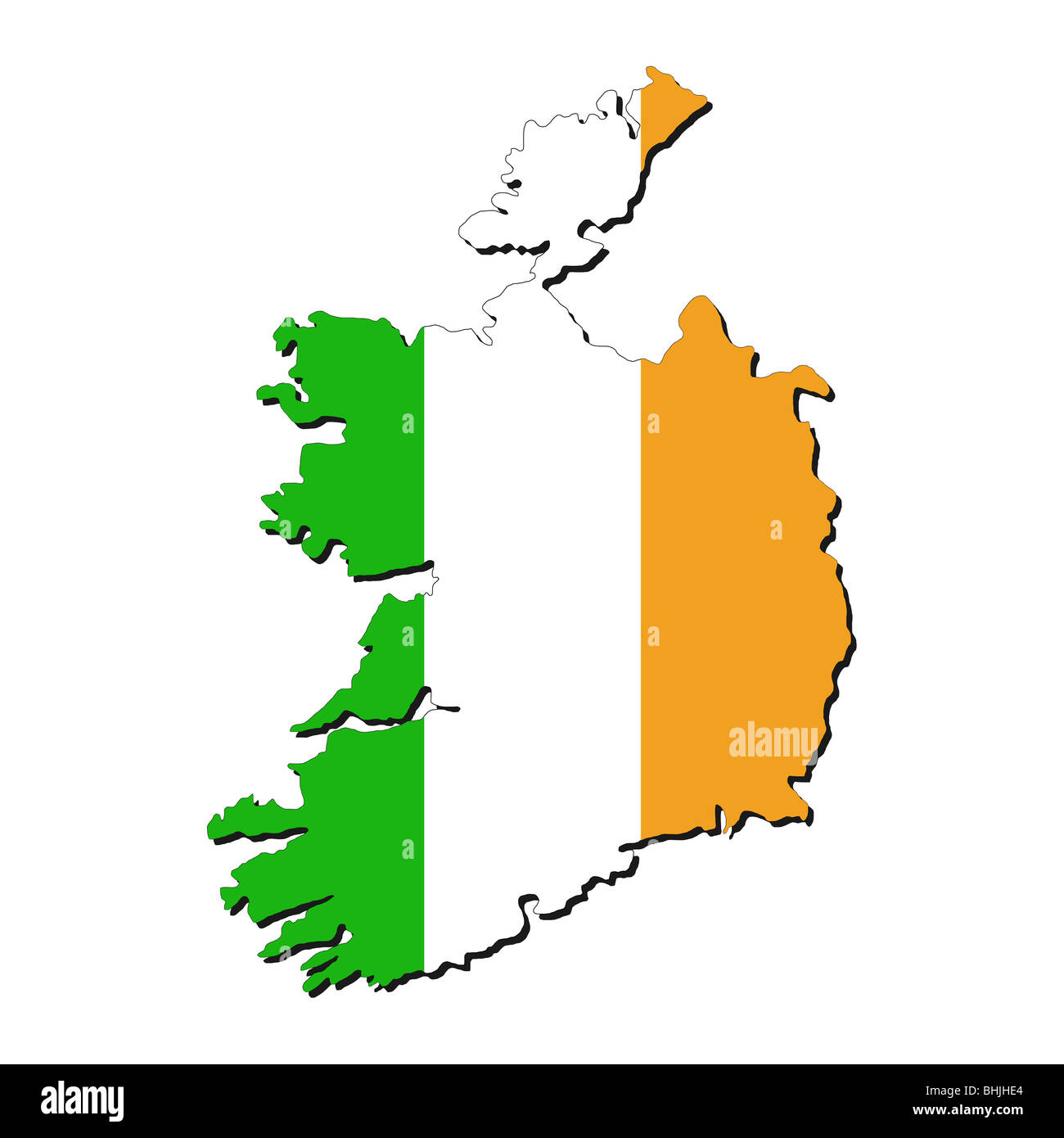map of Ireland and their flag illustration Stock Photo - Alamy