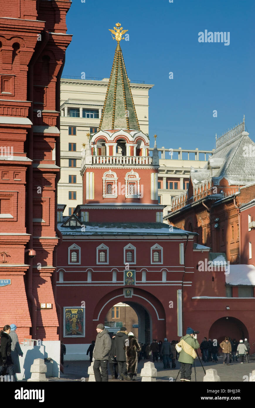 The main gate for pass on the Krasnaya (Red) Square. Moscow, Russia ...