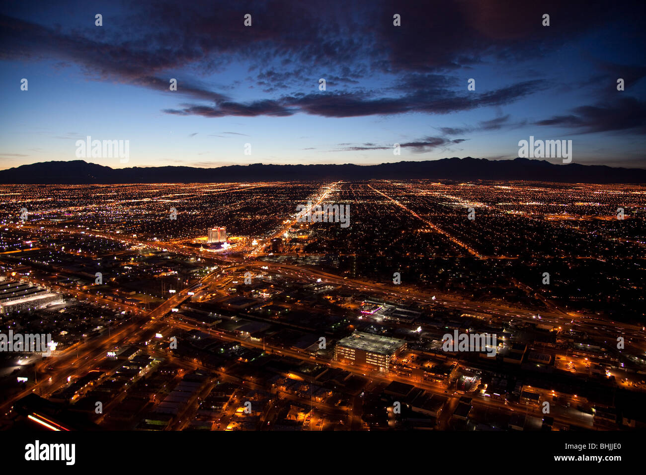 View of Las Vegas at night taken from the Stratosphere Stock Photo - Alamy