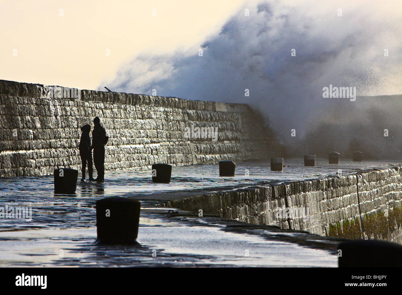 Waves at Anstruther Harbour Fife Scotland Stock Photo - Alamy