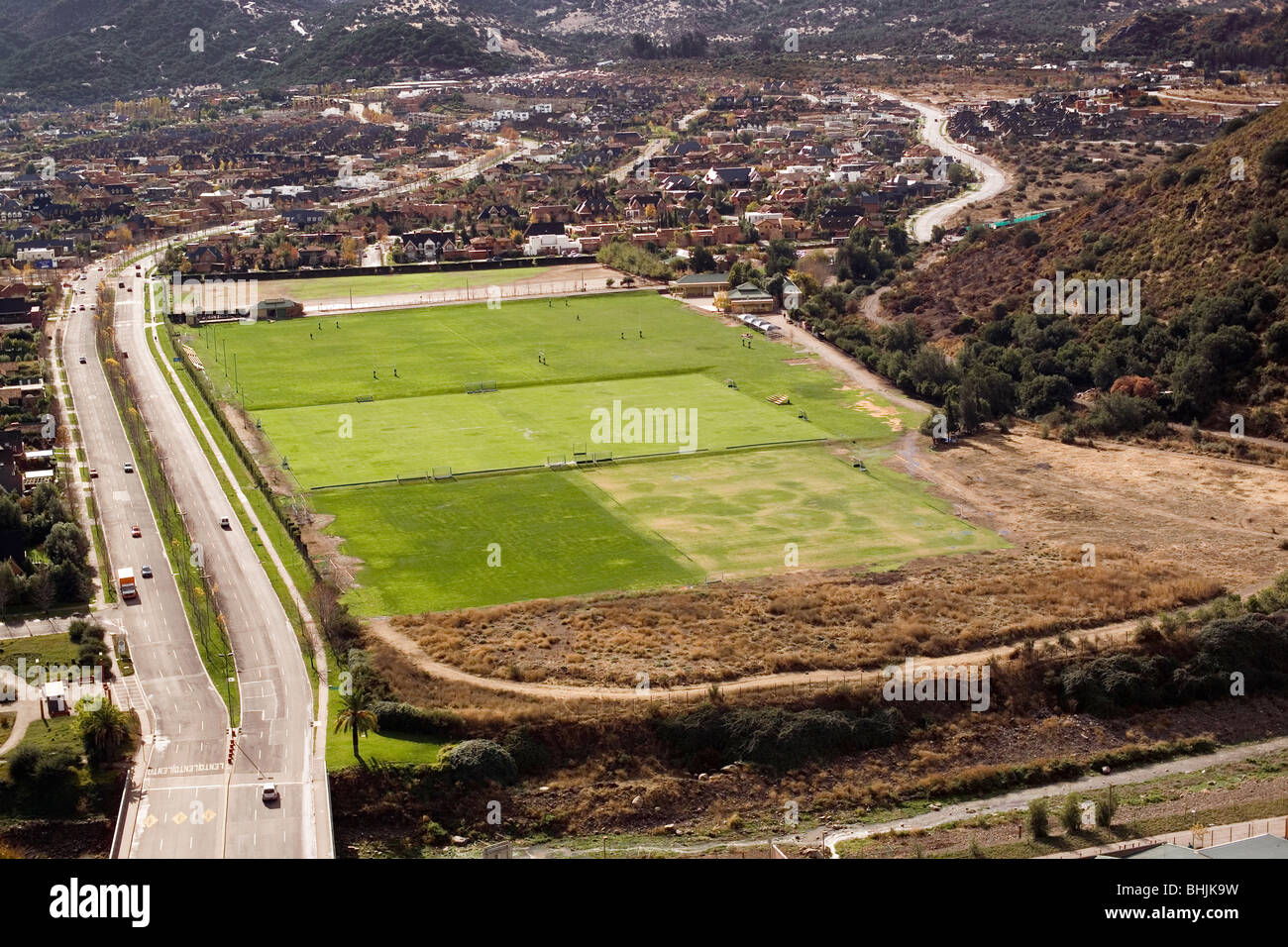 Aerial view of a sport field, Santiago, Chile Stock Photo - Alamy