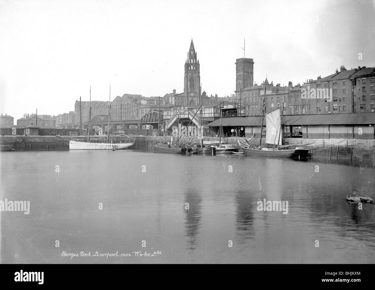 St George's Dock and Pierhead, Liverpool, 1890-1910. Artist: Unknown ...