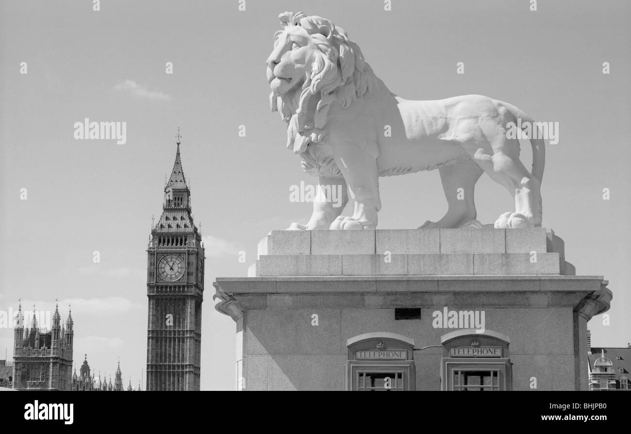 Coade lion, Westminster Bridge Road, Lambeth, London, 1966. Artist ...