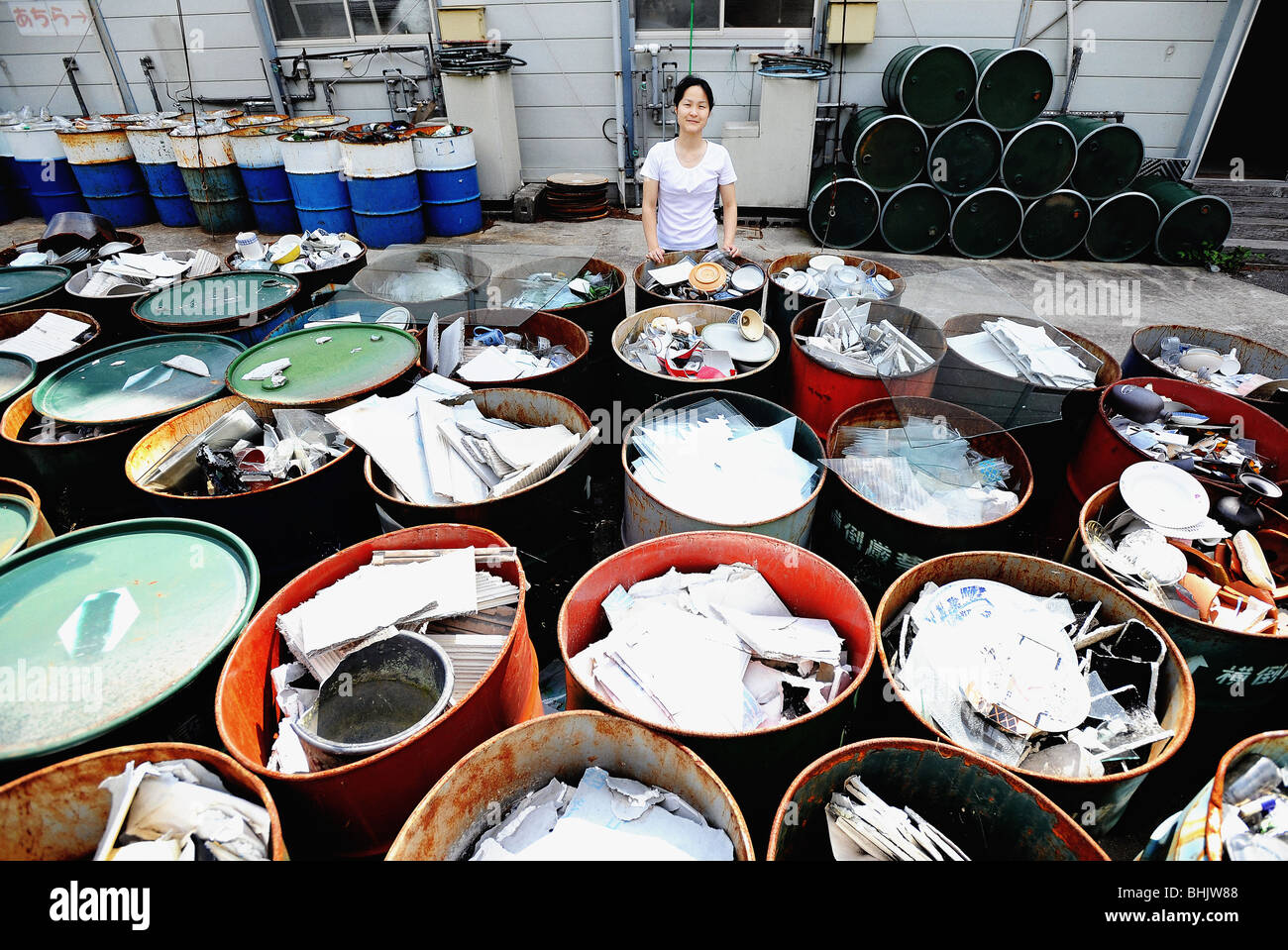 Sonae Fujii of the Zero Waste Academy in Kamikatsu stands next to ...