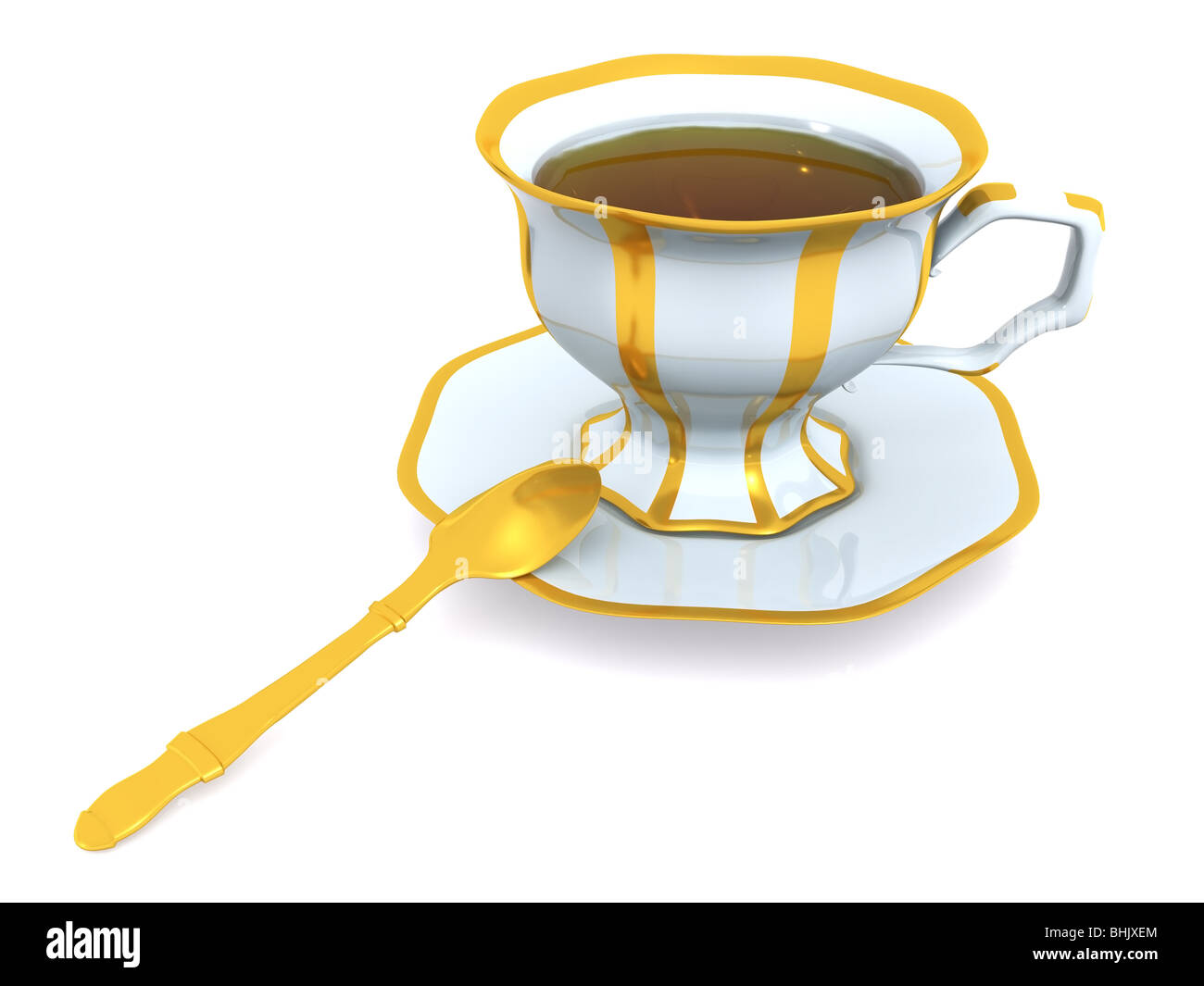 cup of black tea on white. 3d Stock Photo - Alamy