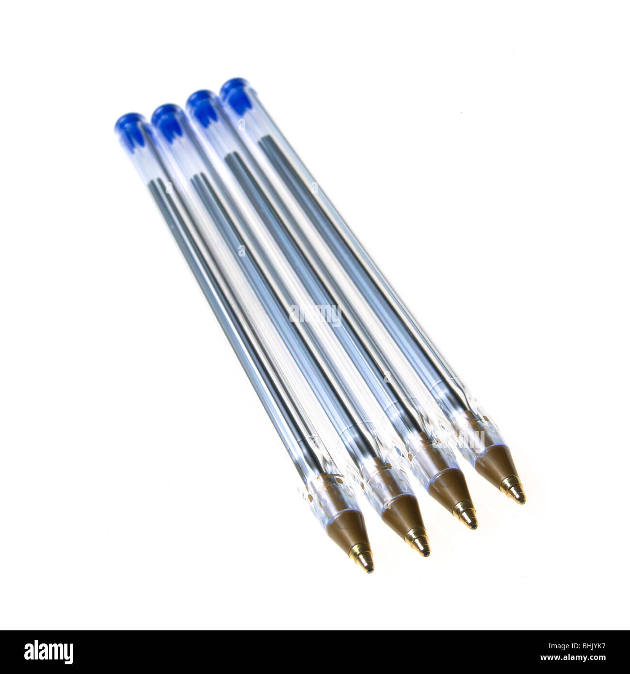 blue bic pen shot on a white background Stock Photo - Alamy