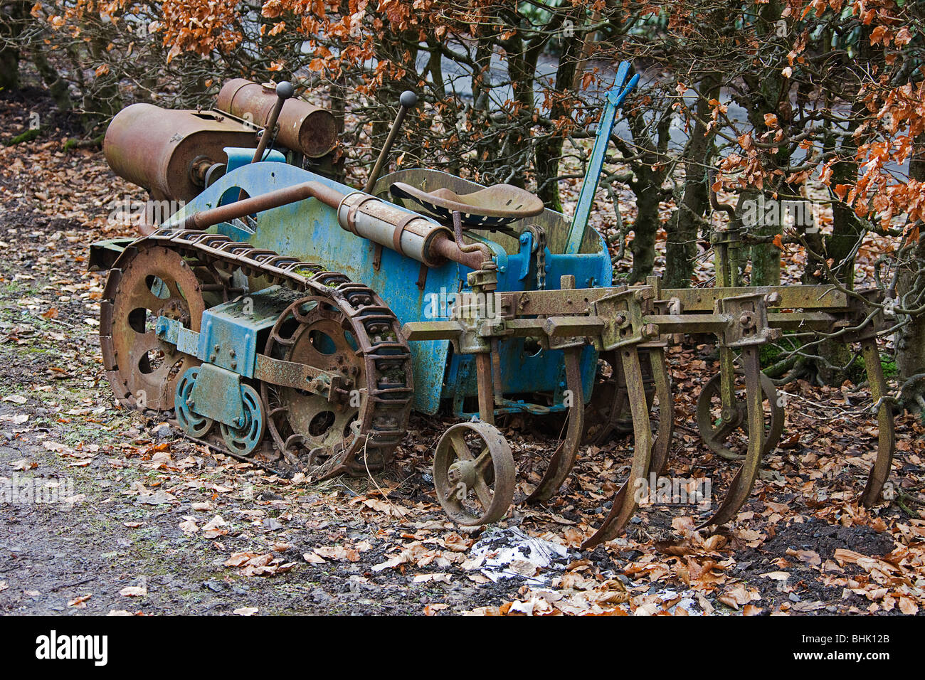 Vintage. Ransome crawler.Tractor and Plough Stock Photo - Alamy