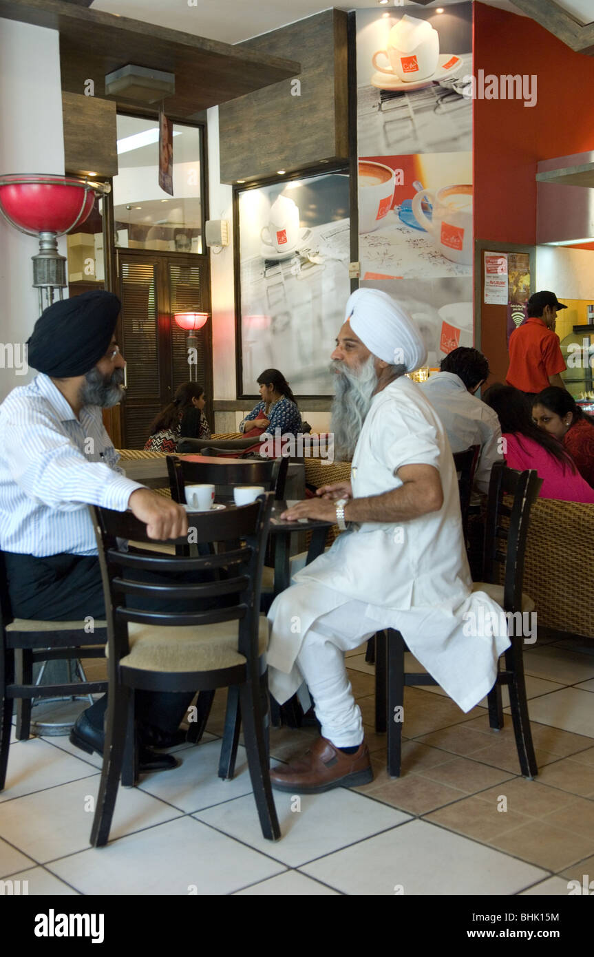 Sikhs chatting in cafe, Delhi, India Stock Photo - Alamy