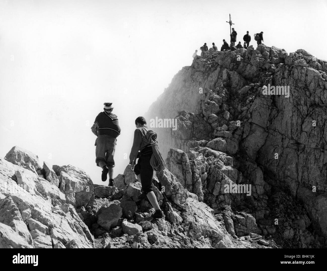 alpinism, mountain hikes, alpinists in the Berchtesgaden Alps, circa ...