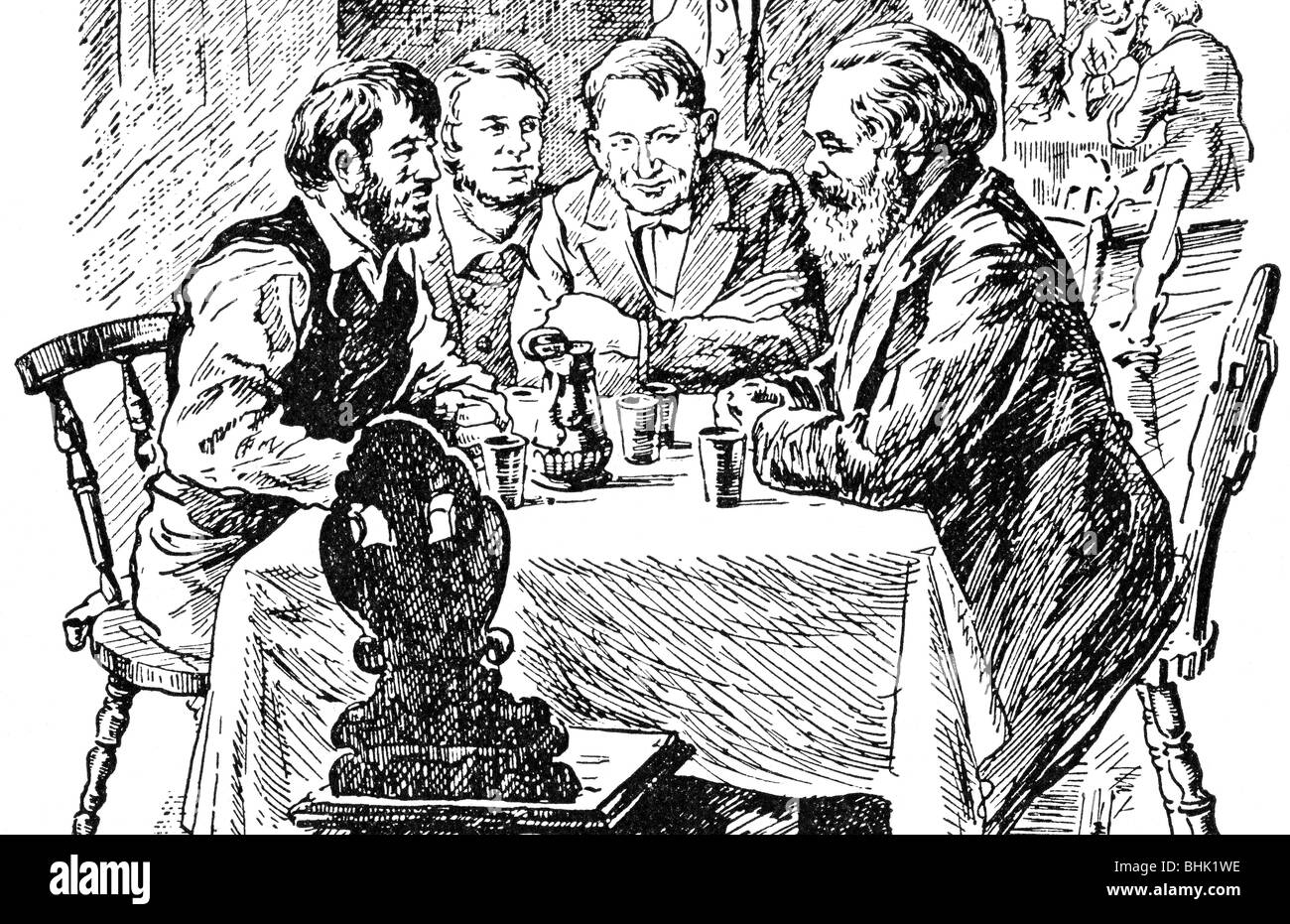 Marx, Karl, 5.5.1818 - 14.3.1883, German philosopher, talking in a ...