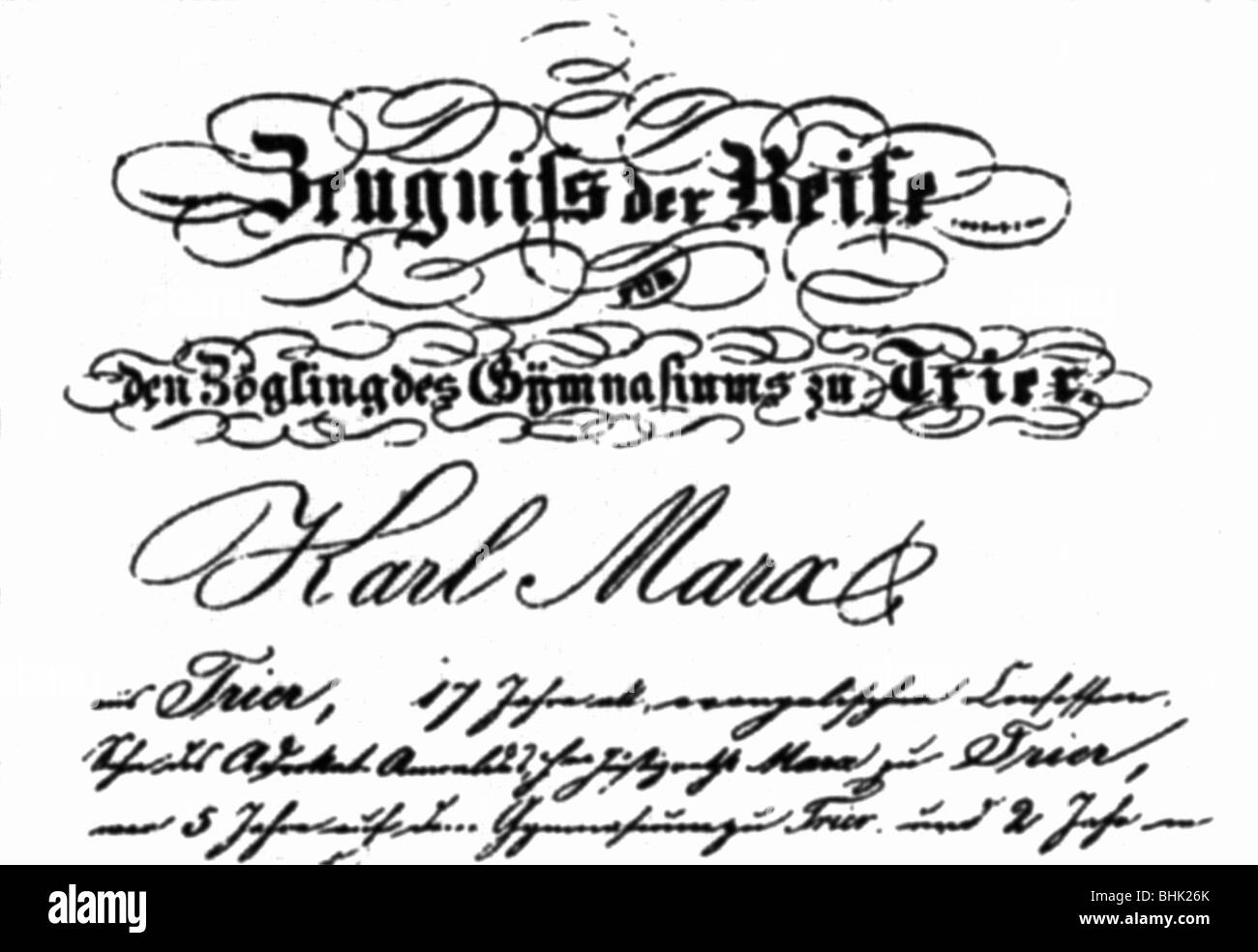 Certificate of karl marx hi-res stock photography and images - Alamy