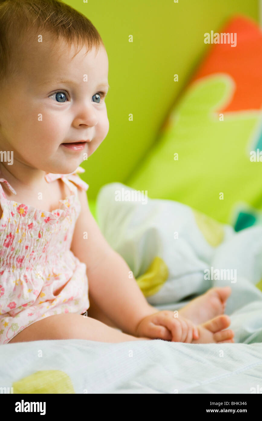 Infant girl smiling Stock Photo - Alamy