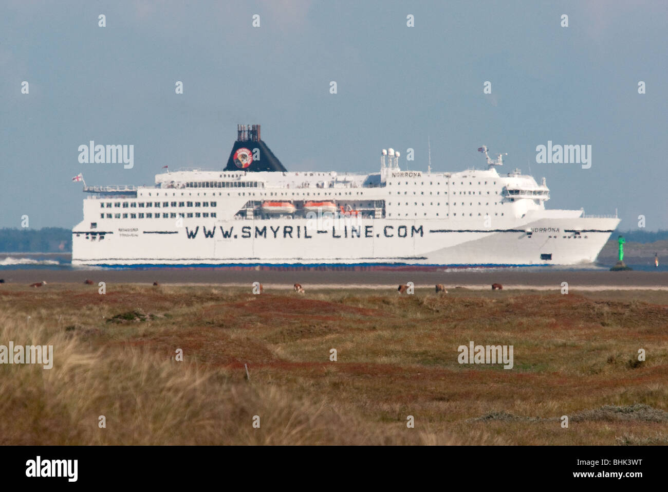 The Smyril Line ferry Norrøna passing north of Fanø on it's way to ...