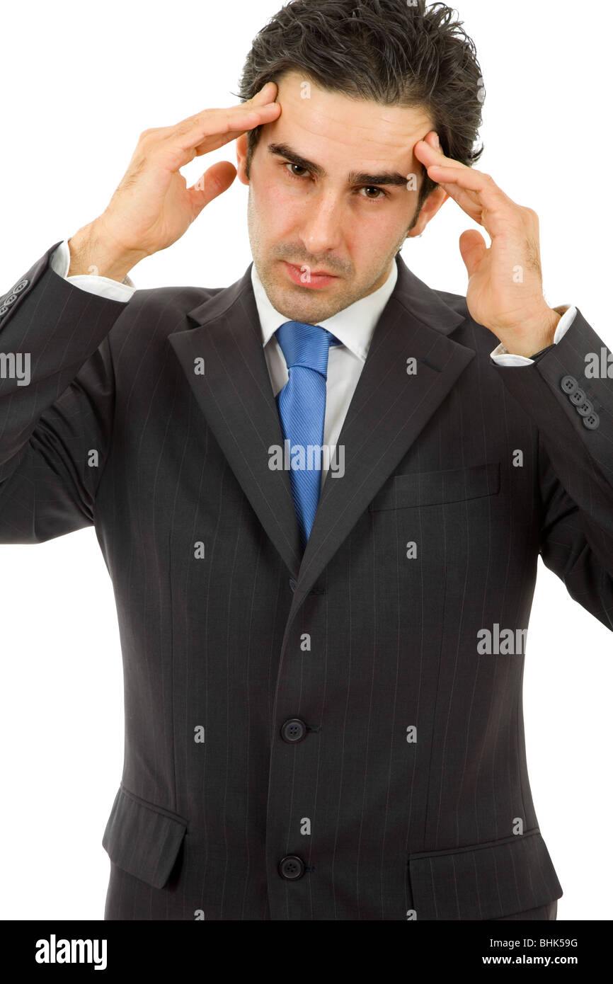Man trying business suit on Cut Out Stock Images & Pictures - Alamy