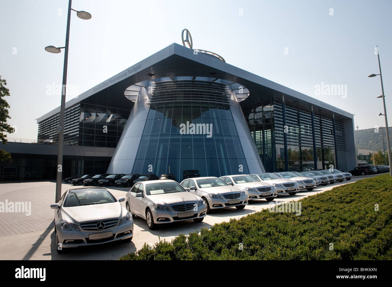 image of mercedes benz world home exterior with car line up Stock Photo ...