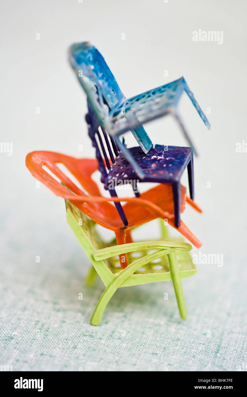 Side view of stacked chairs hi-res stock photography and images - Alamy