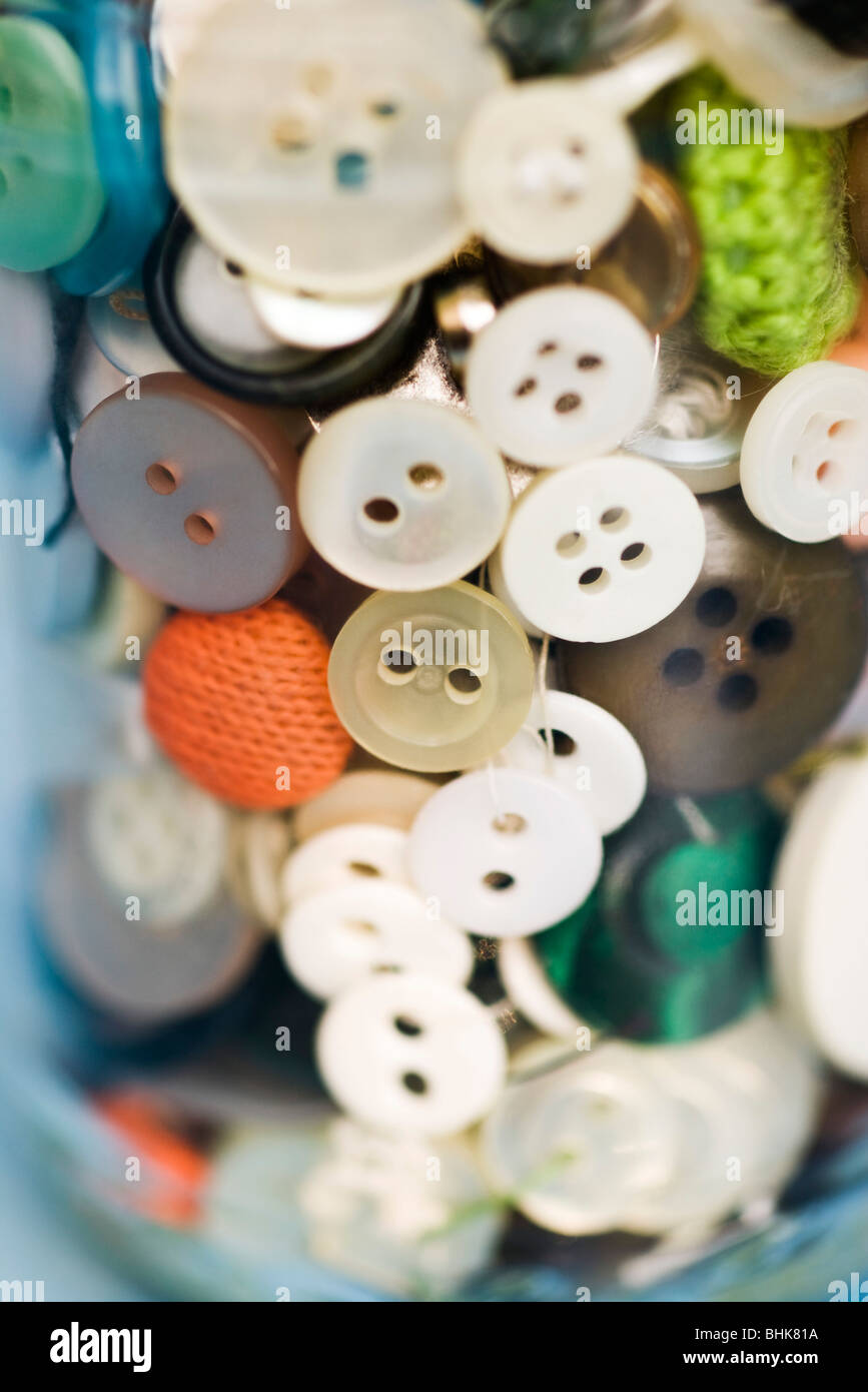 Buttons in glass jar Stock Photo - Alamy