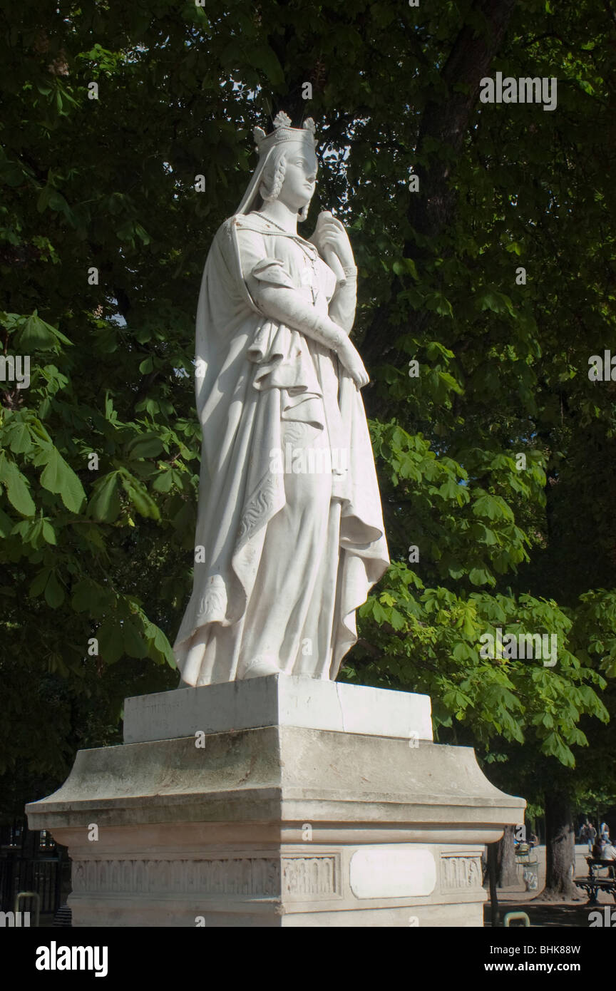 Paris, FRANCE - French Queens Statues in Luxembourg Gardens, "Jardin de ...
