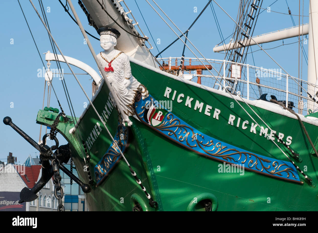 Hamburg harbour, museum ship Rickmer Rickmers, Hamburg, Germany Stock ...