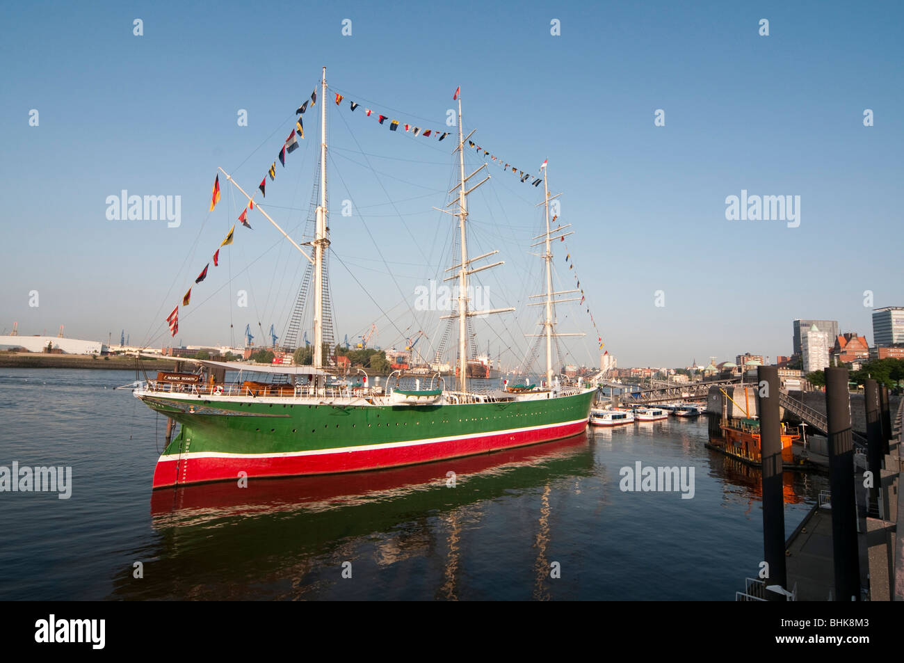 Hamburg harbour, museum ship Rickmer Rickmers, Hamburg, Germany Stock ...