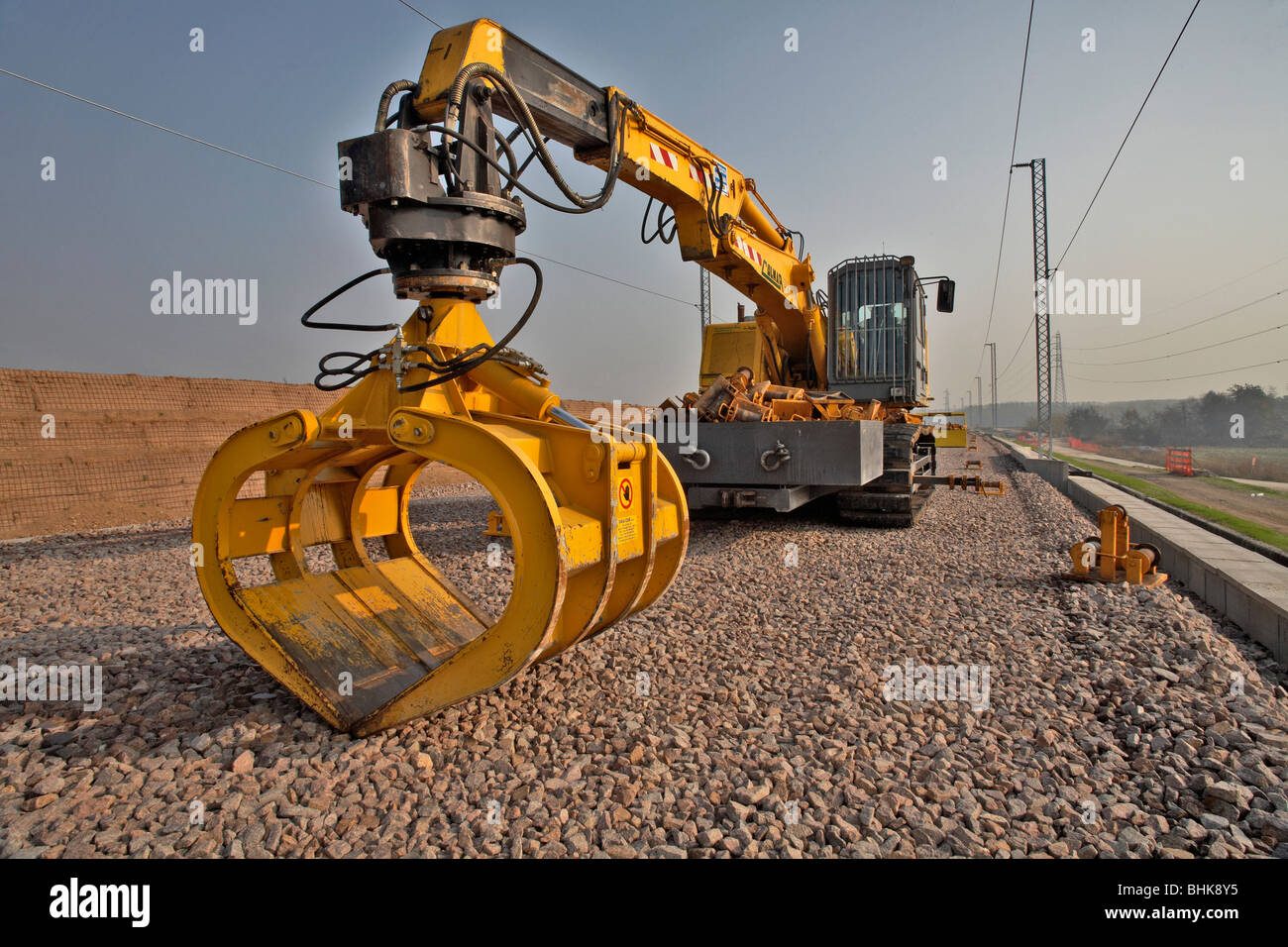 Railroad track construction site excavator hi-res stock photography and ...