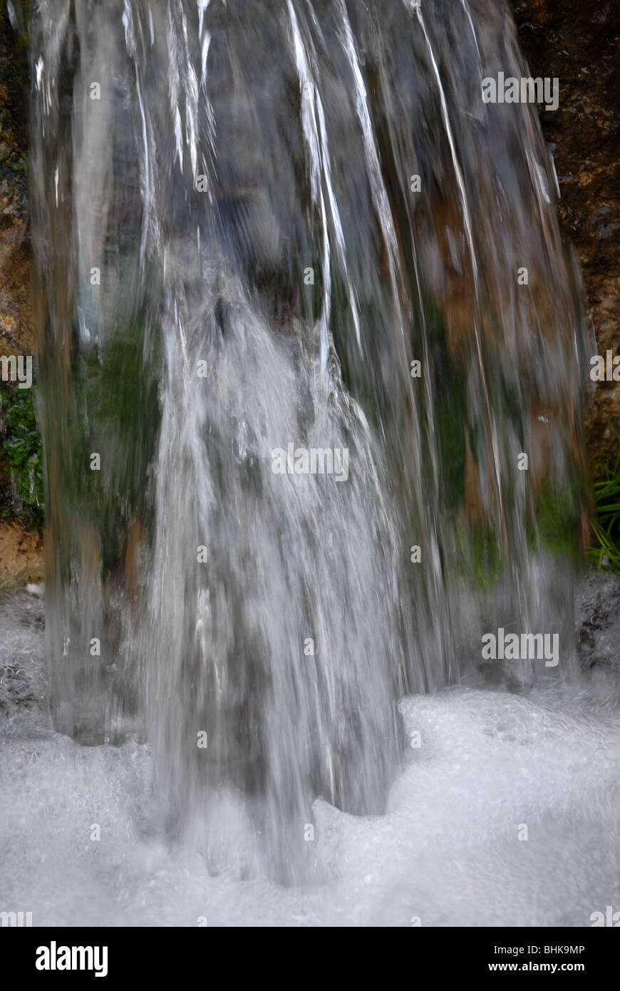 water gushing from mountain spring / font, Jalon Valley, Alicante ...