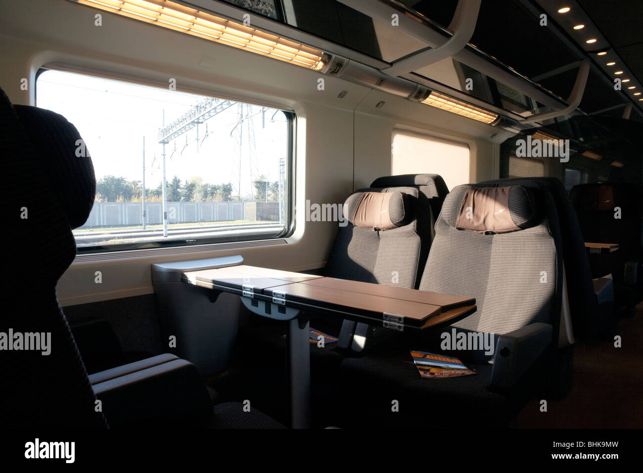 Interior of Italian Eurostar train Stock Photo - Alamy