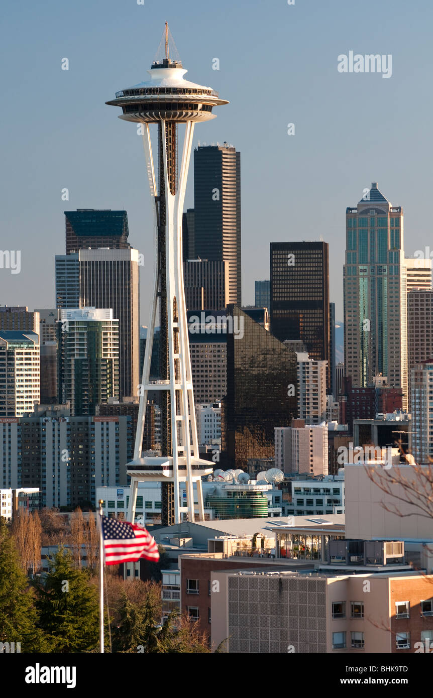 Seattle space needle blue sky hi-res stock photography and images - Alamy