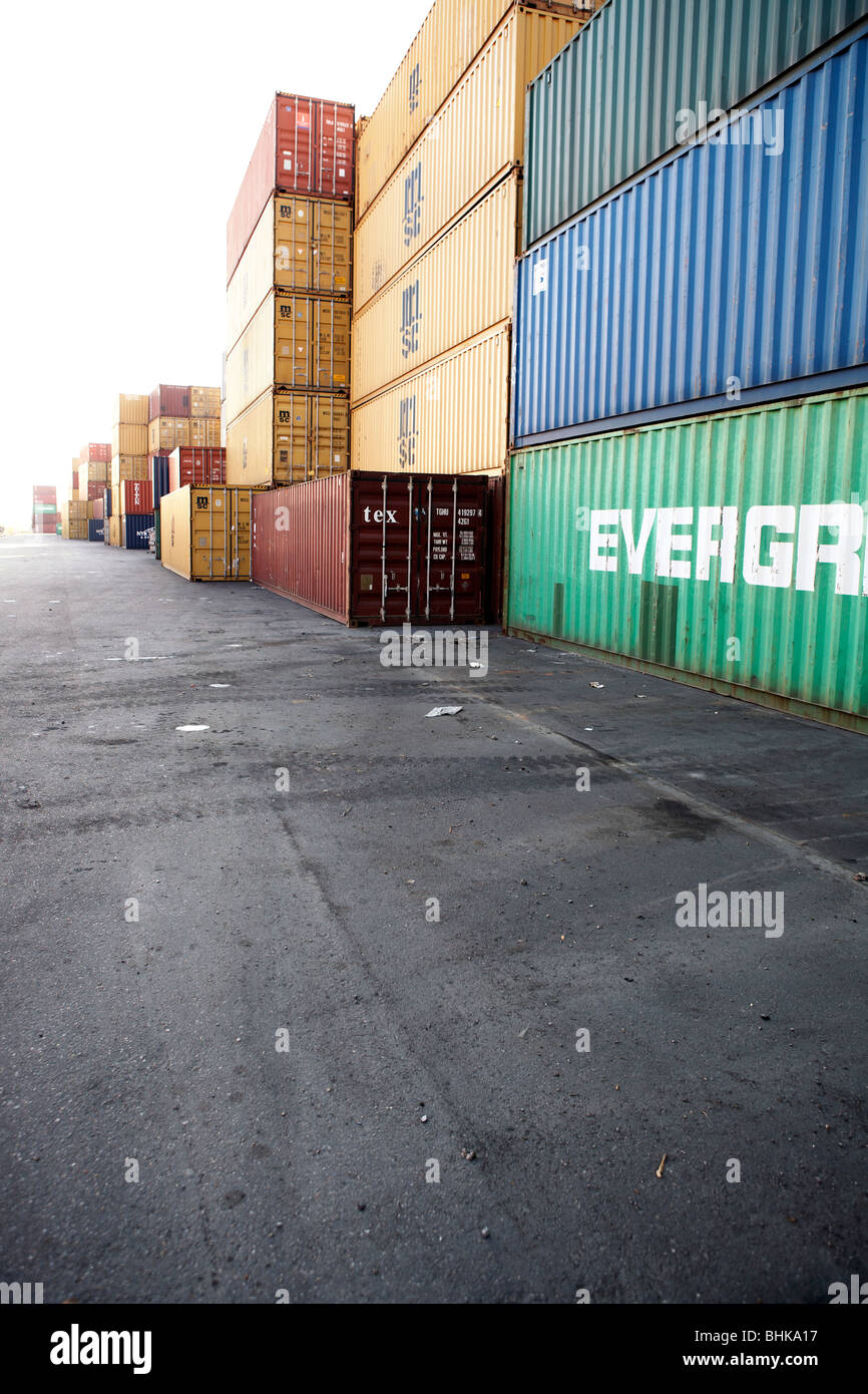 Stacks of cargo containers Stock Photo - Alamy