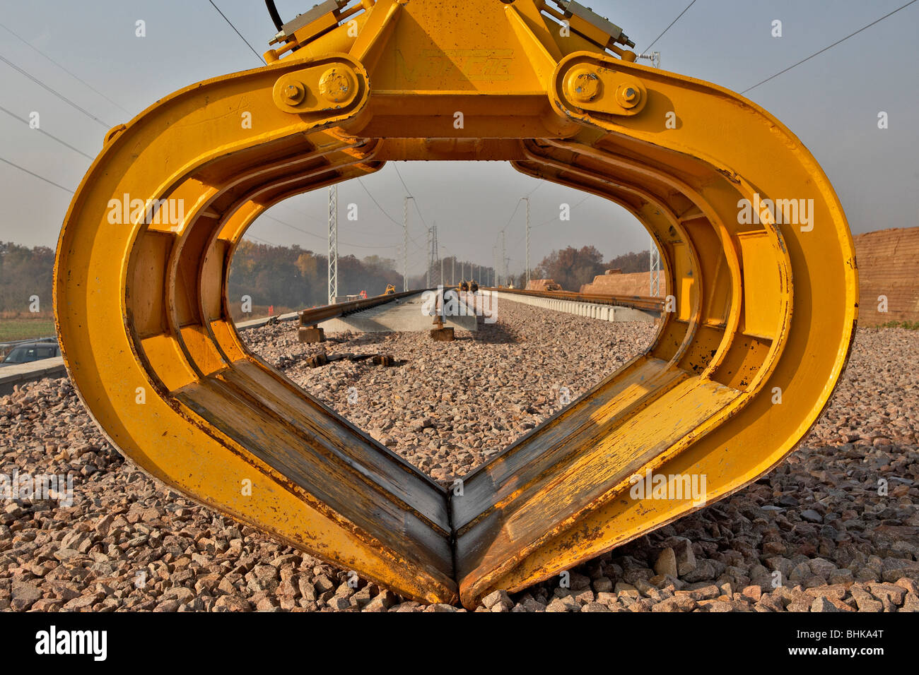 Grapple picking, Construction Site of High Speed Railway from Milan to ...