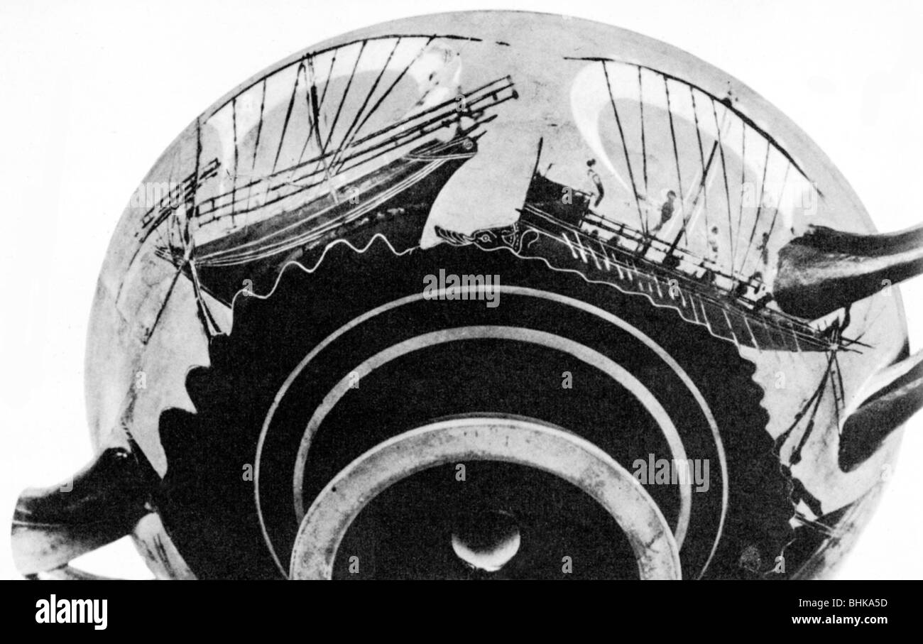 ancient world, Greece, merchant ship, Greek vase, 4th BC, historic ...