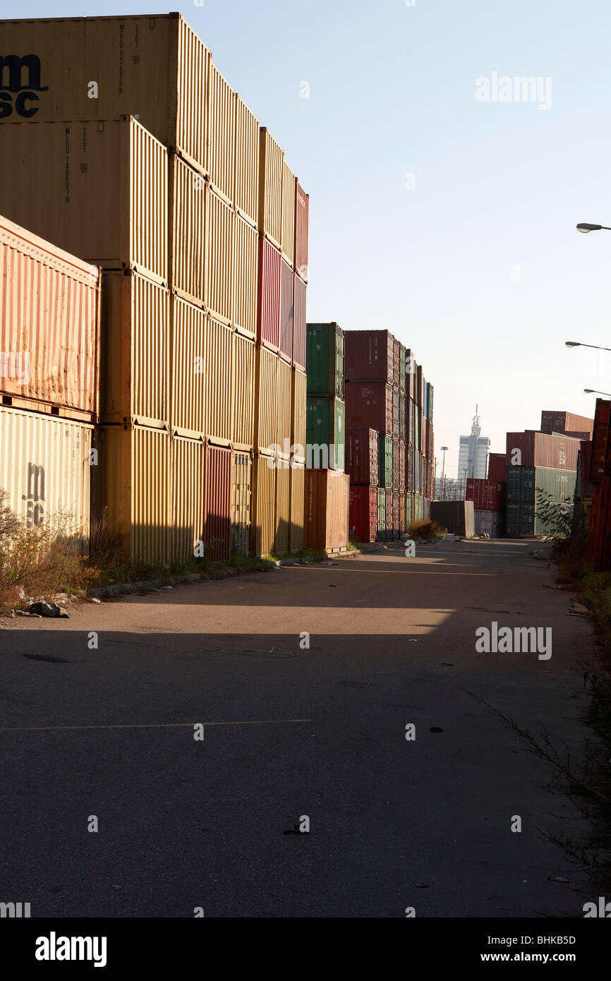 Stacks of cargo containers Stock Photo - Alamy