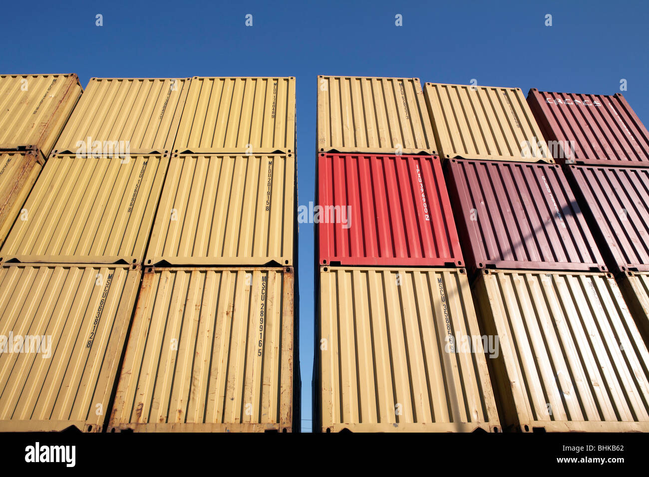 Stacks of cargo containers Stock Photo - Alamy