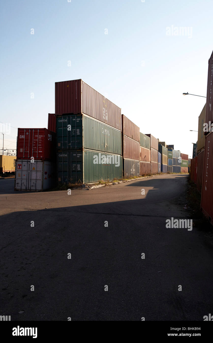 Stacks of cargo containers Stock Photo - Alamy