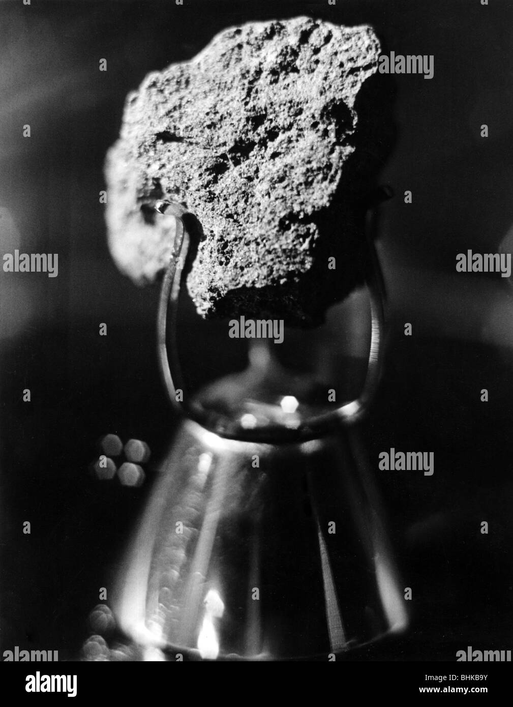 astronomy, moon, photo of a moon rock, brought to earth by the crew of ...
