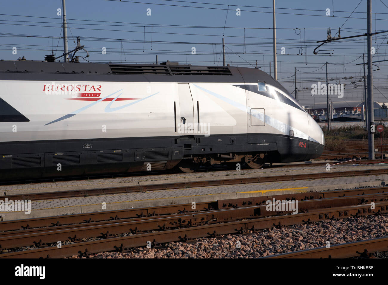 Italian Eurostar locomotive train Stock Photo - Alamy