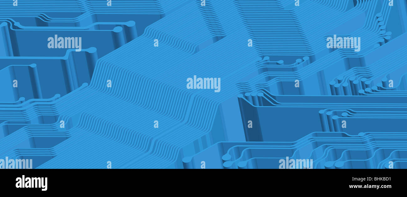 printed circuit - motherboard - technology abstract - 3D Stock Photo ...