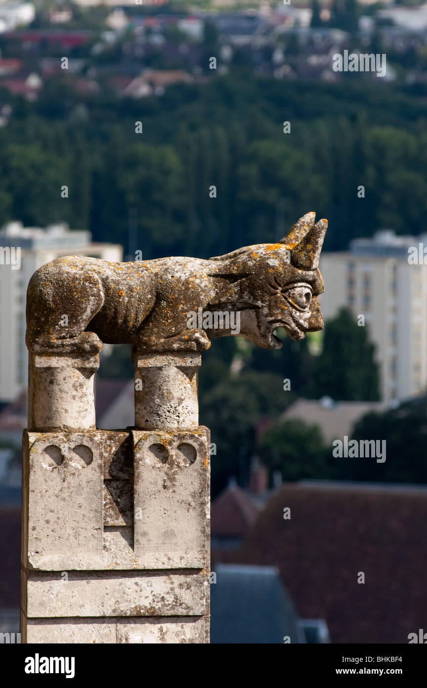 Chartres, France - Notre Dame Cathedral, Gargoyle Close up ...