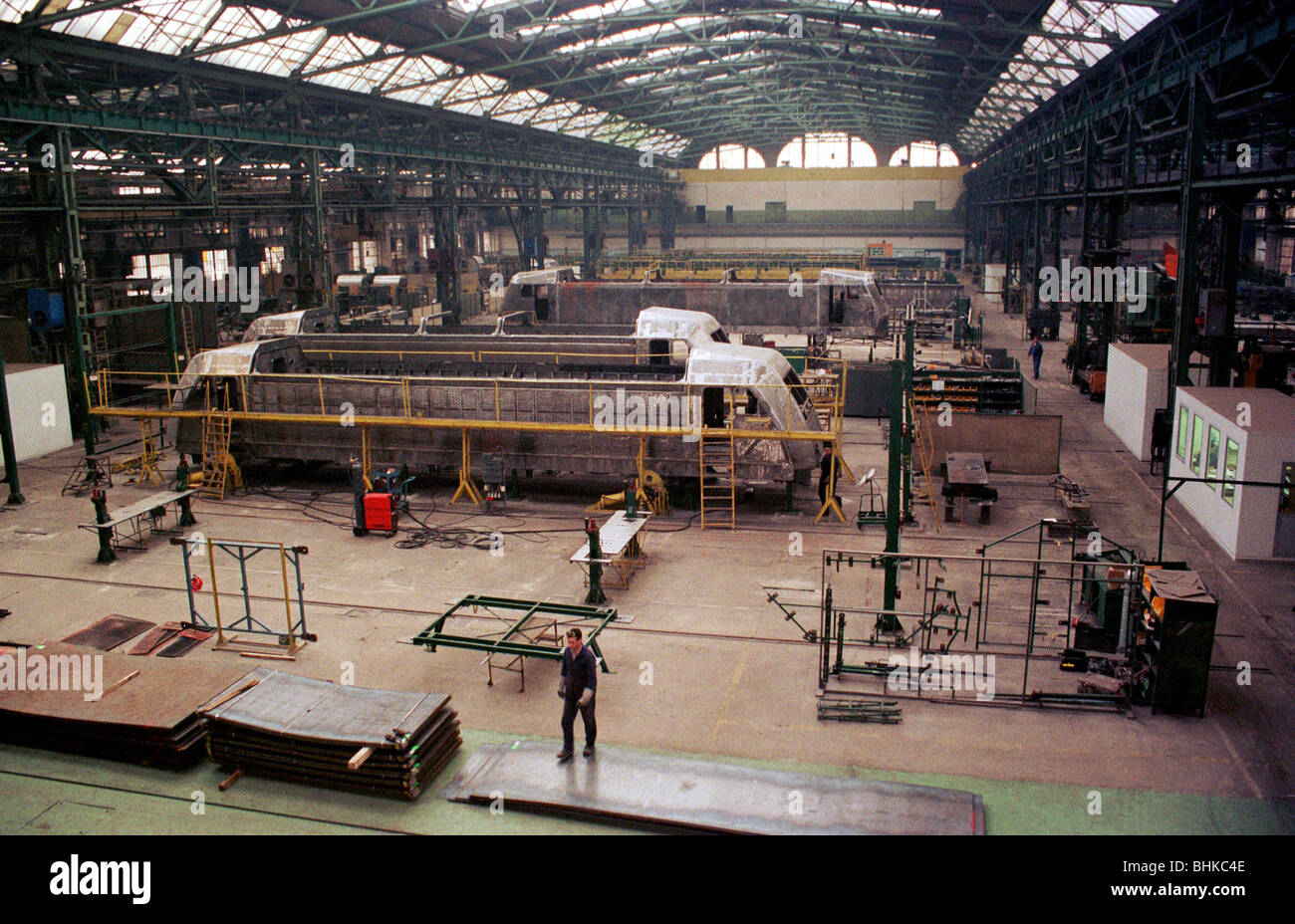 Train production at Adtranz Pafawag in Wroclaw, Poland Stock Photo - Alamy