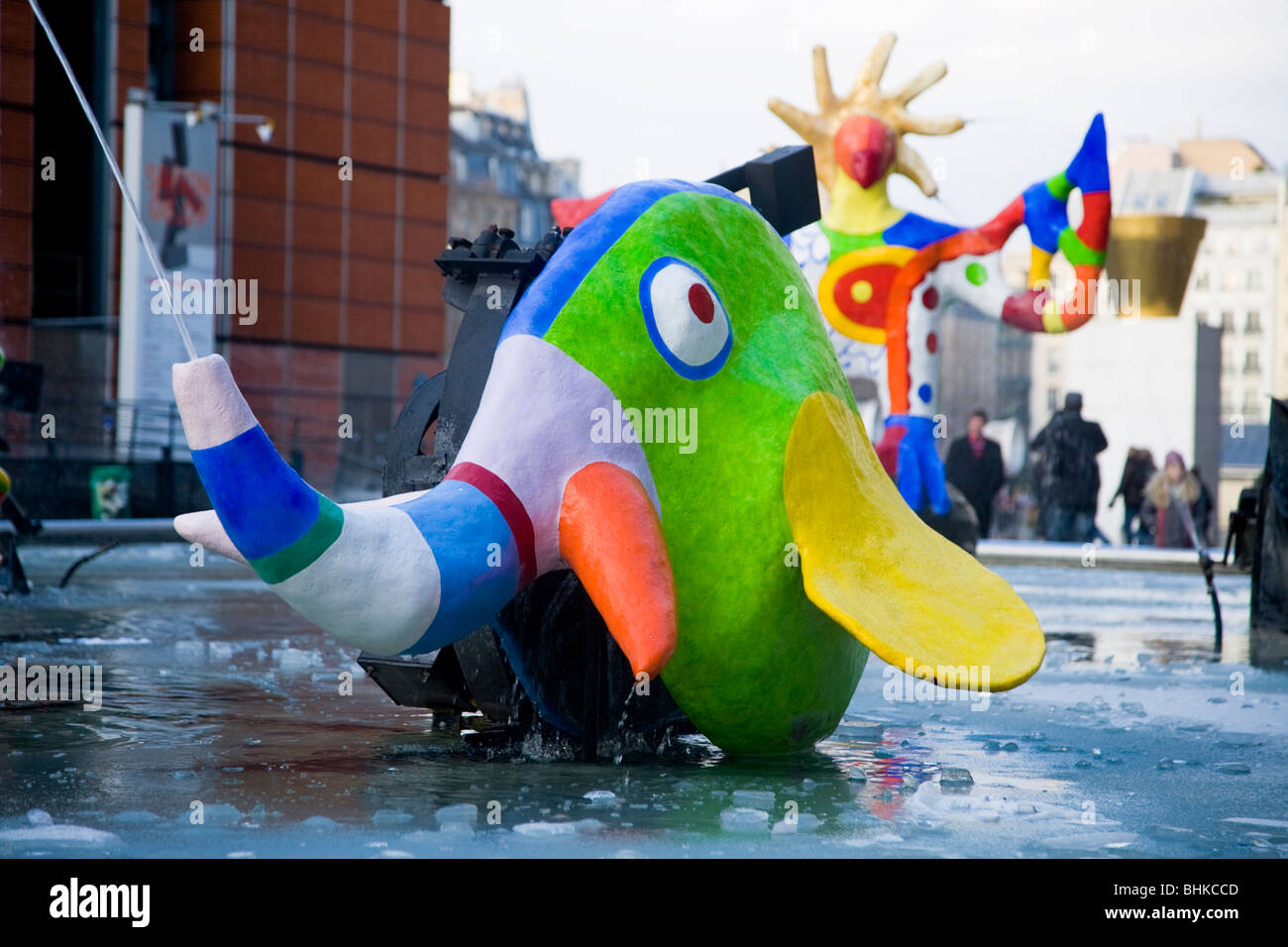 Exhibit of modern art / sculpture outside – in the pond / pools – at he ...