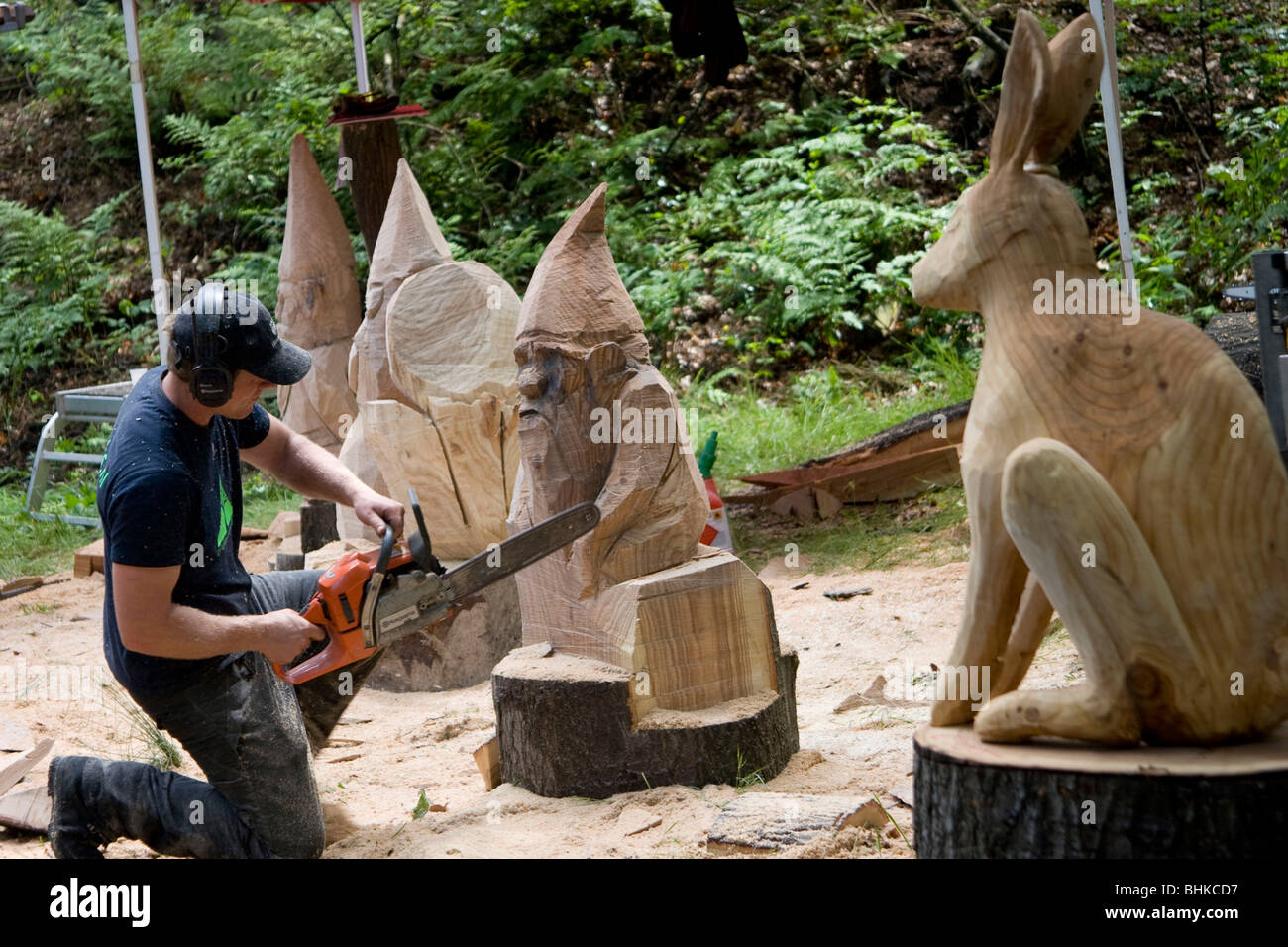 Tree carving from large tree stumps Stock Photo - Alamy