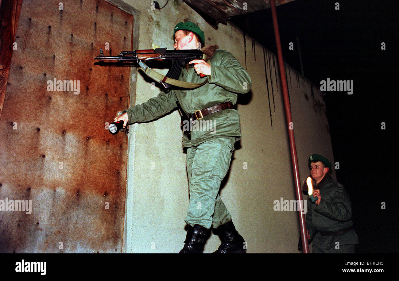 Polish border guard officers on a night patrol at the Polish-German ...