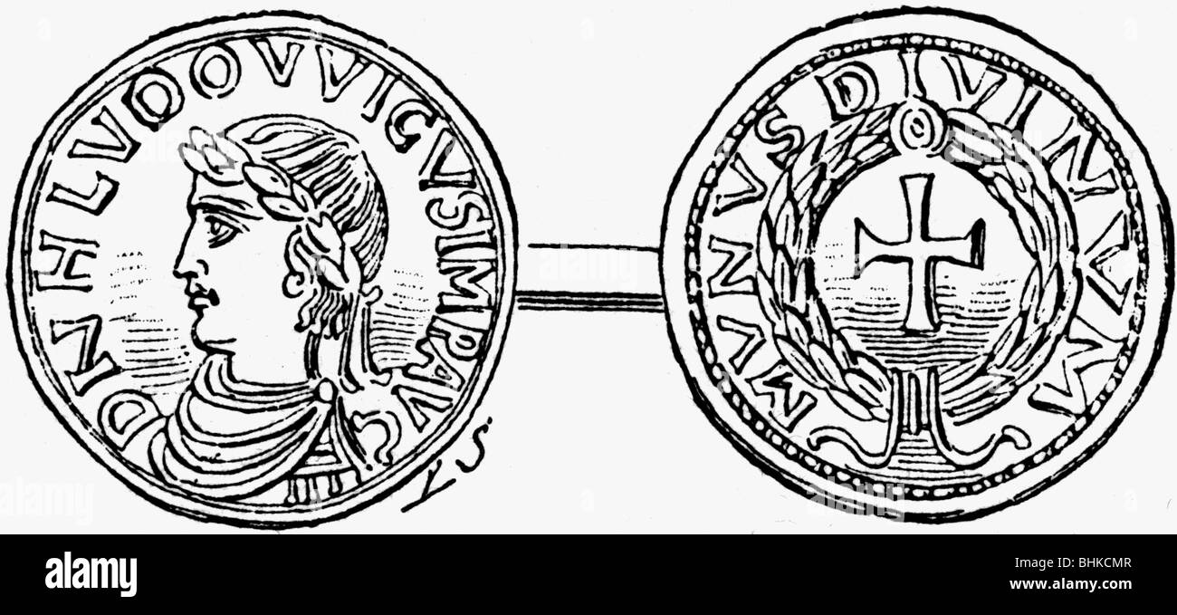 Louis I "the Pious", 778 - 20.6 840, Holy Roman Emperor and King of the ...