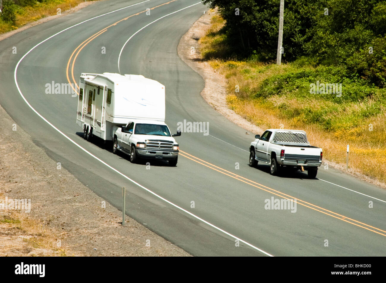recreational vehicles traveling on the highway Stock Photo - Alamy