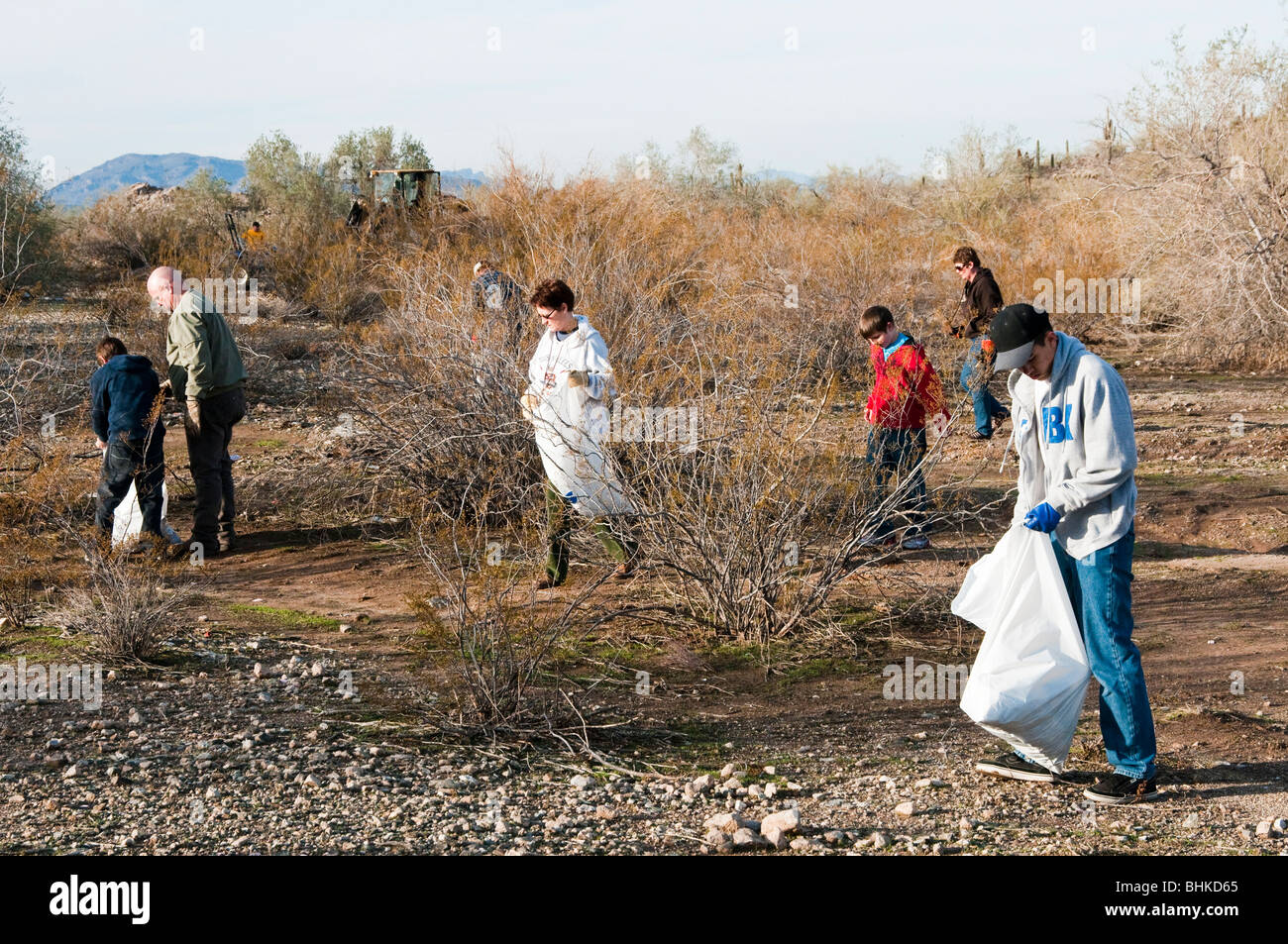 volunteers clean up trash in a park and on trails Stock Photo - Alamy